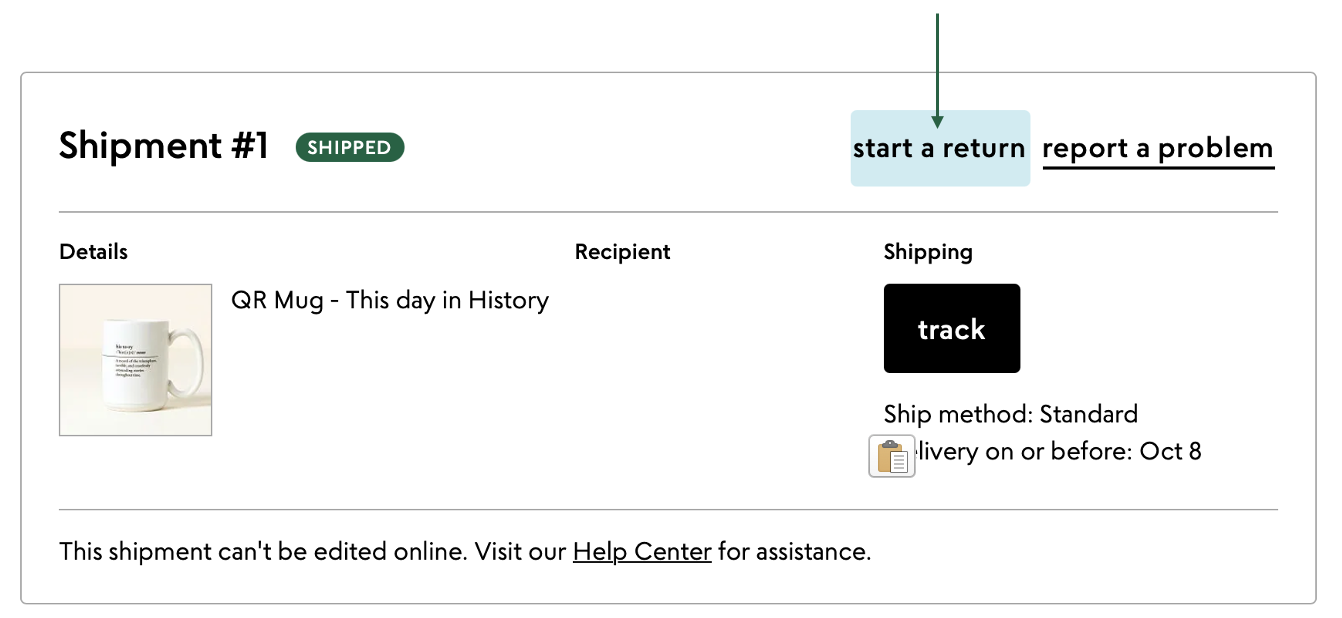 Return instructions – Uncommon Goods Support