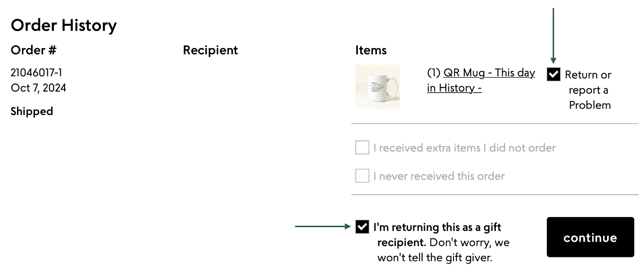 Return instructions – Uncommon Goods Support